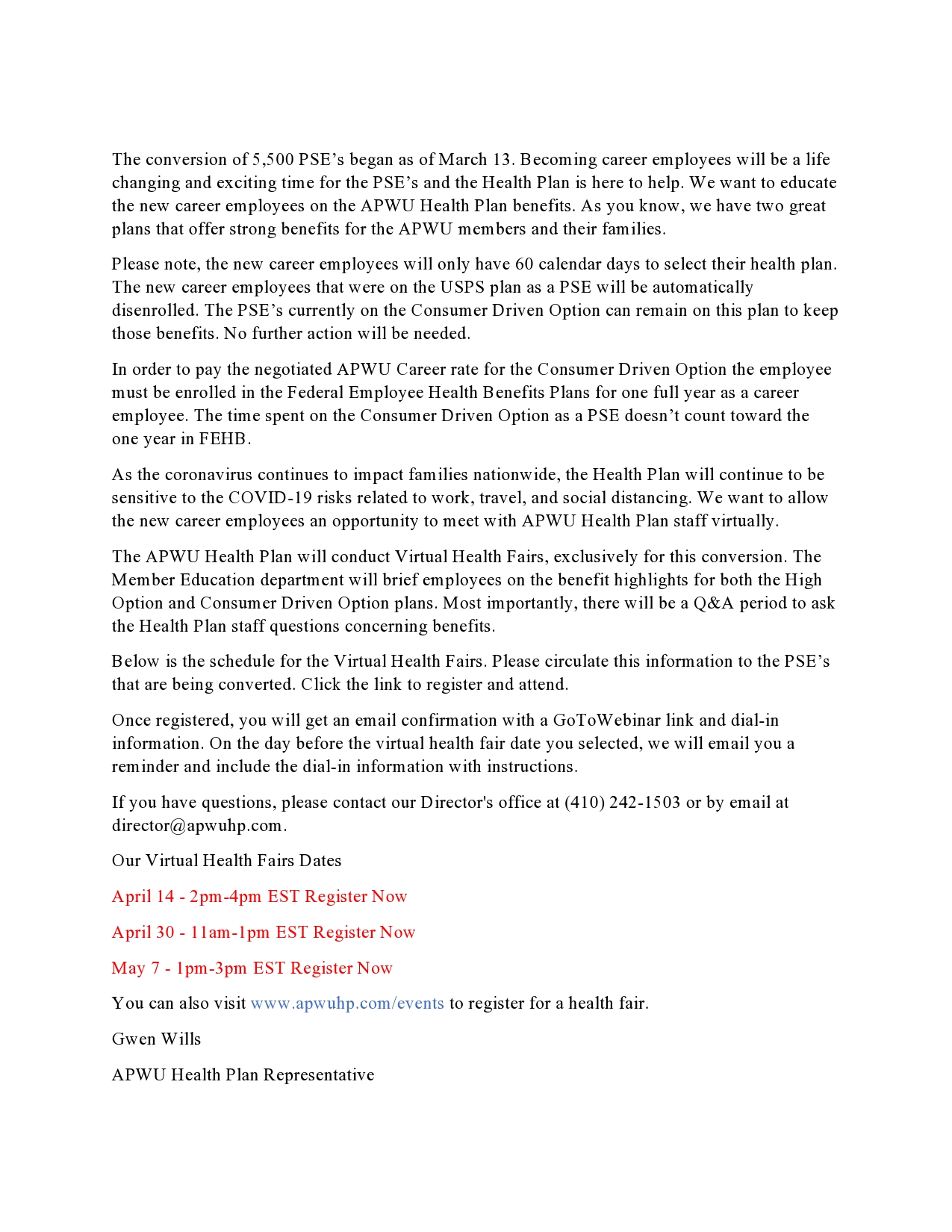 APWU Health Plan fairs – apwulocal197